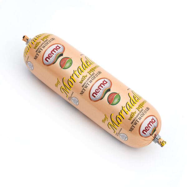 Nema Beef Mortadella with Peppercorns 1 lb – NEMA FOOD