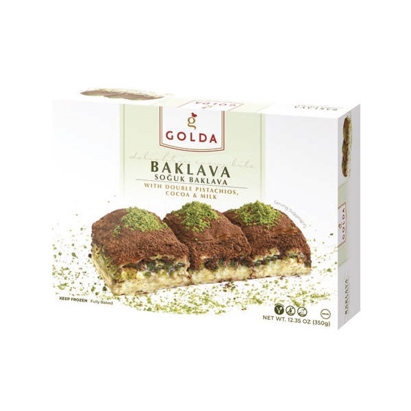 Golda Milk & Cocoa Baklava w/ Double Pistachios 350g – NEMA FOOD